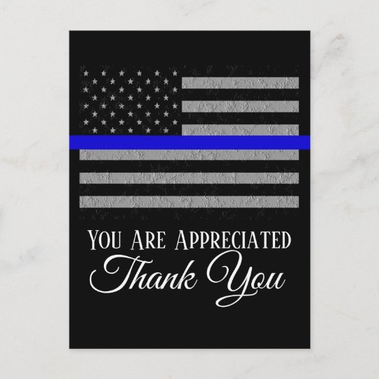 CARTE POSTALE VOUS ÊTES APPRÉCIÉ MERCI POLICE POSTCARD | Zazzle.fr