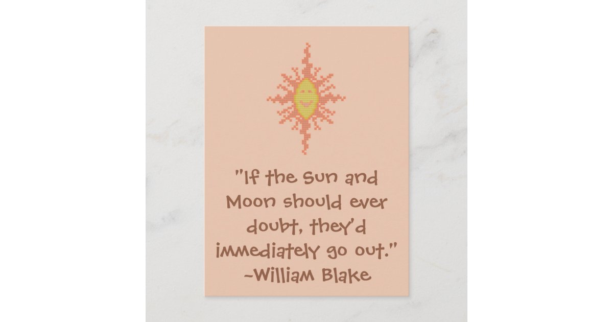 Carte Postale William Blake Sun et Moon Citation | Zazzle.fr