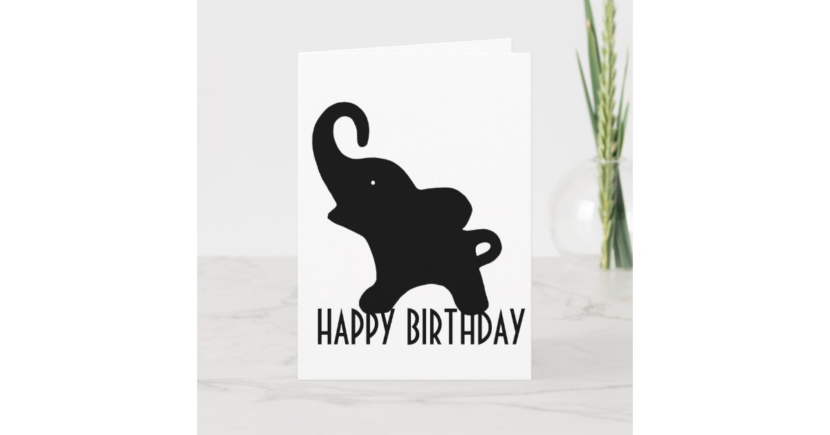 Carte Wee Elephant Happy Birthday Card | Zazzle.fr