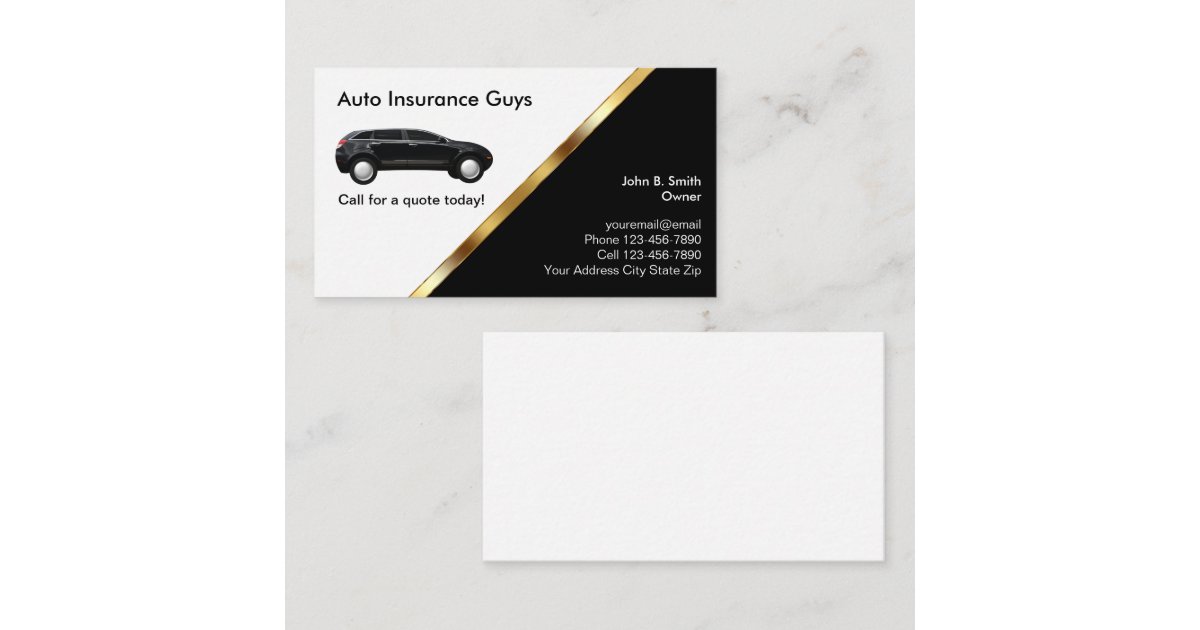 Cartes de visite d'assurance automobile | Zazzle.fr