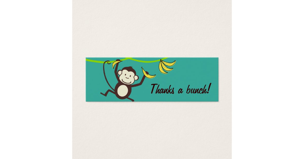 Cartes De Visite Merci à un groupe, Singe Tags cadeaux | Zazzle.fr