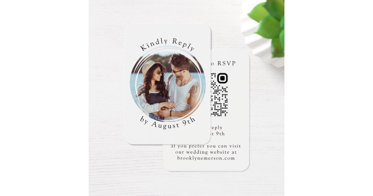 Cartes De Visite Minimaliste photo QR Code Balayer moi vers RSVP ...
