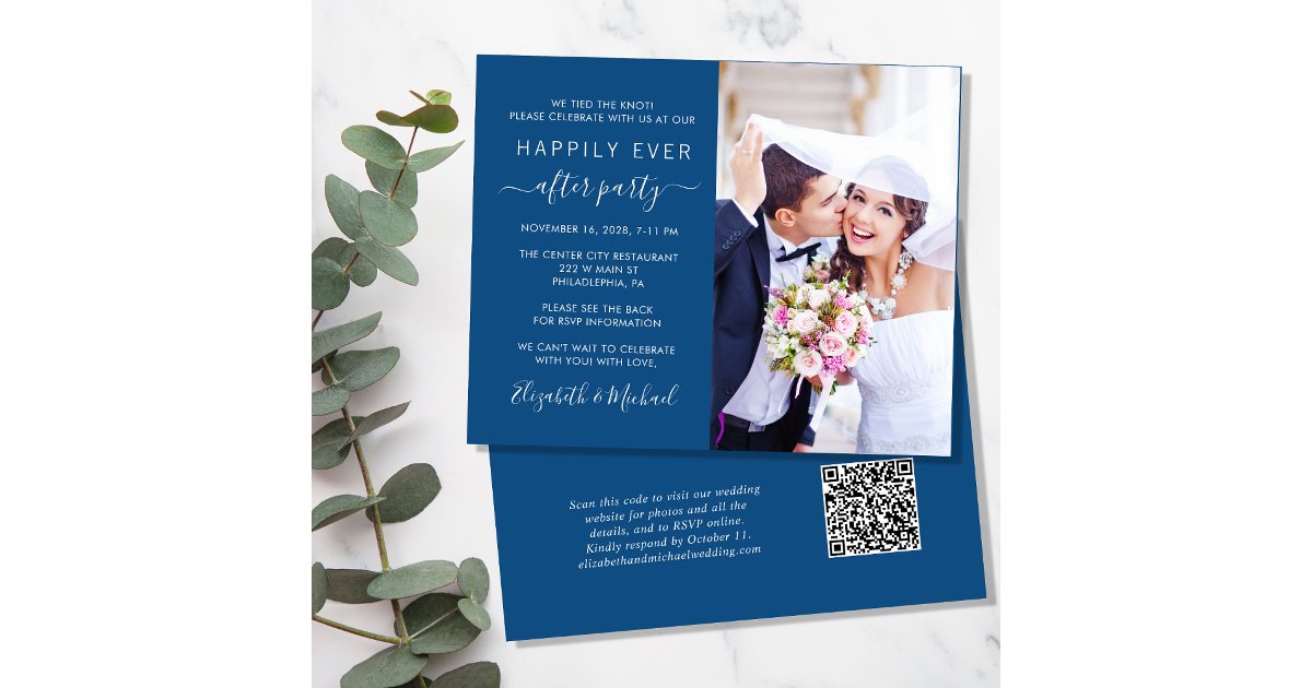 Chic Photo QR Code Mariage Réception Invitation | Zazzle.fr