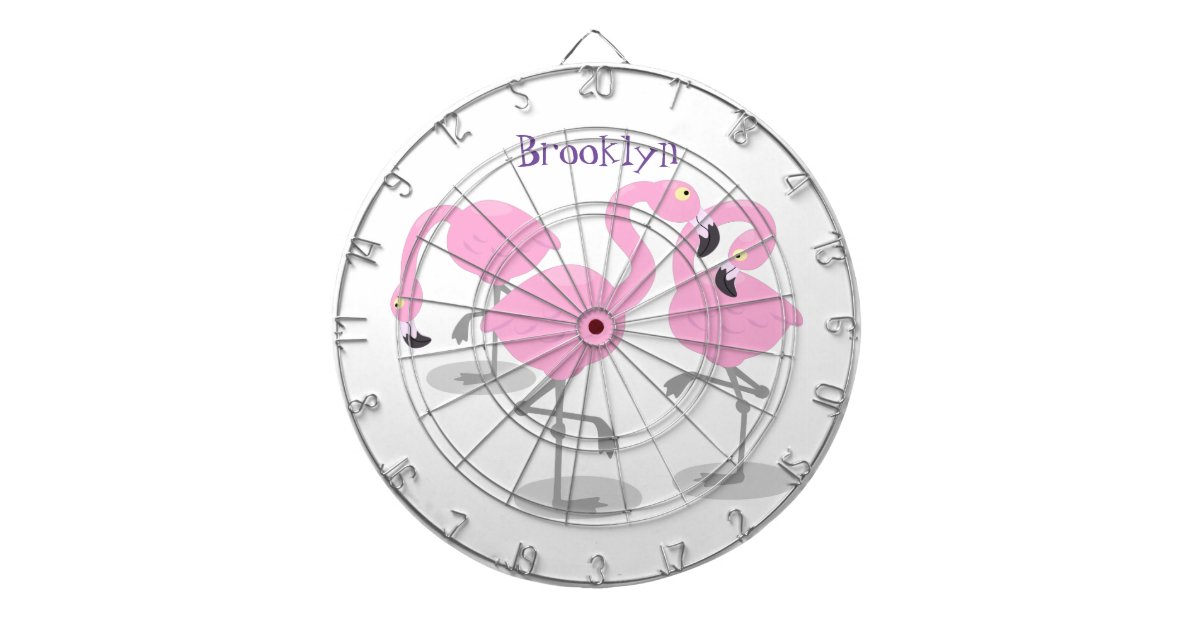 Cible De Fléchettes Caricature en trio flamand rose mou | Zazzle.fr