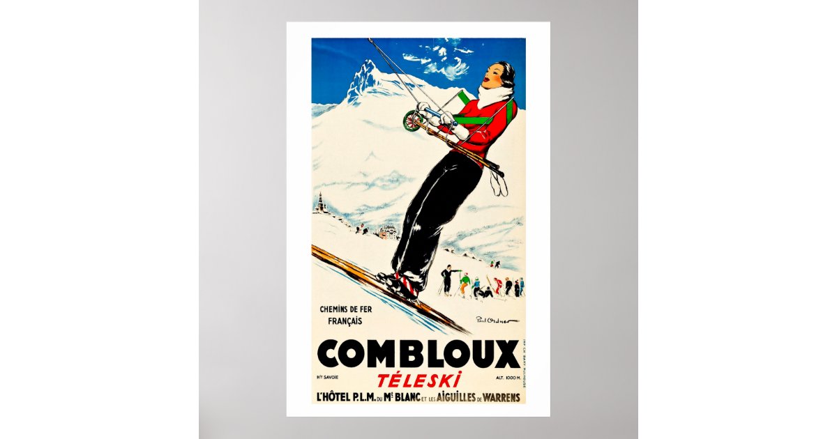 Combloux, Chemins de Fer Francias, Poster Ski | Zazzle.fr