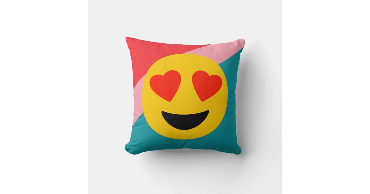 Coussin Carreau rayé d'amour d'Emoji | Zazzle.fr