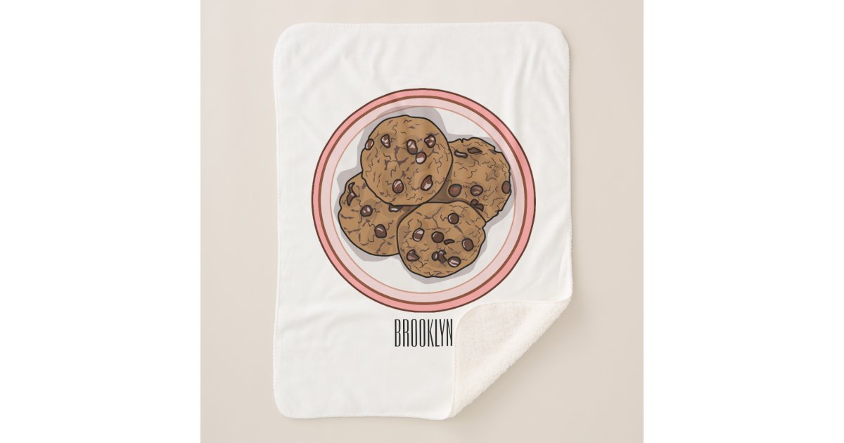Couverture Sherpa Illustration du cookie de puce à chocolat | Zazzle.fr