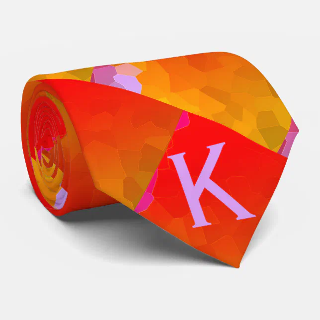 Cravate Monogrammes roses orange Motifs géométriques funky | Zazzle.fr