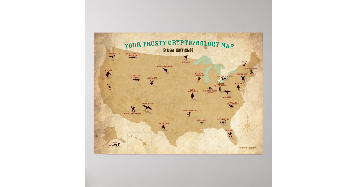Cryptids of the United States Poster | Zazzle.fr
