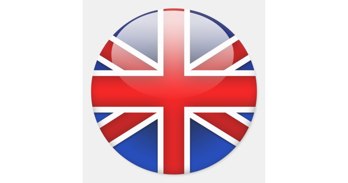 Drapeau anglais 2,0 sticker rond | Zazzle