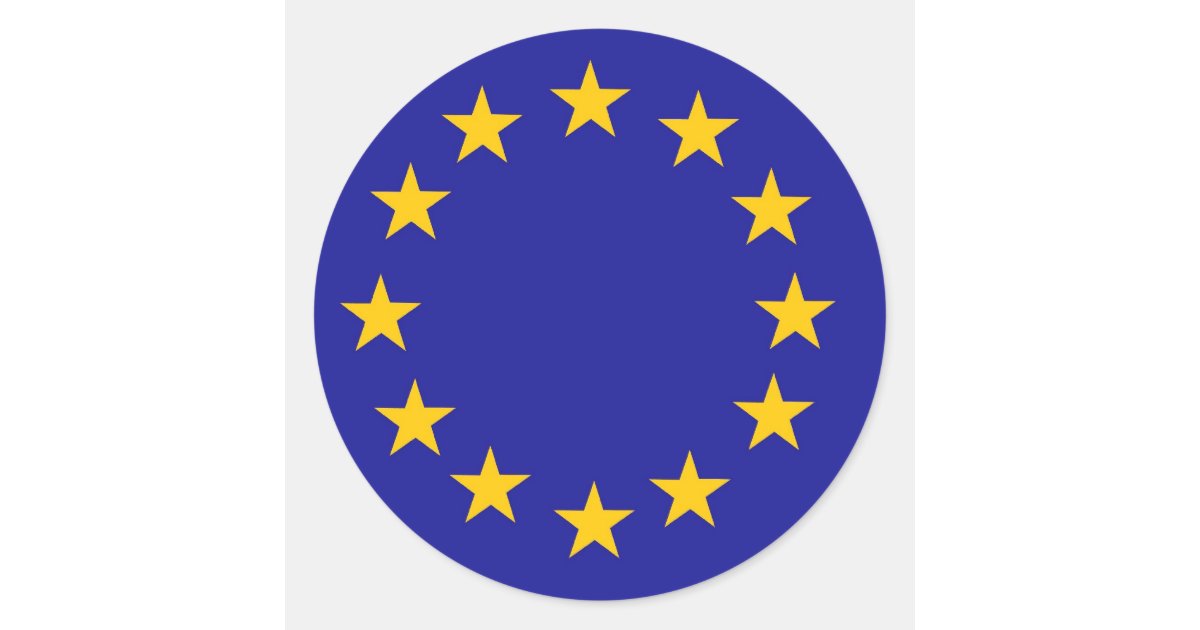 Drapeau d'Union européenne Sticker Rond | Zazzle