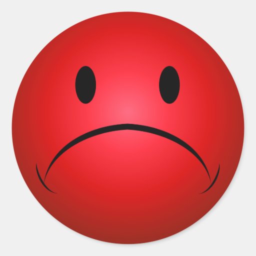 Frownie rouge font face à l'autocollant