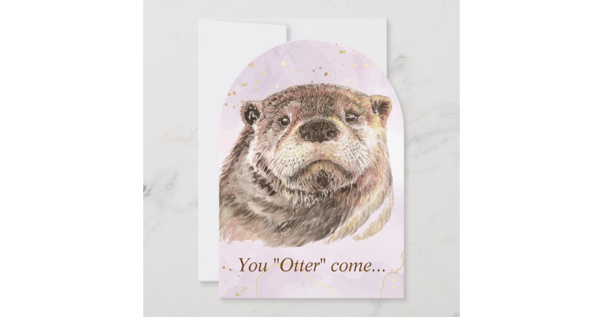 Fun Pool Party Anniversaire Cute Otters Invitation | Zazzle.fr