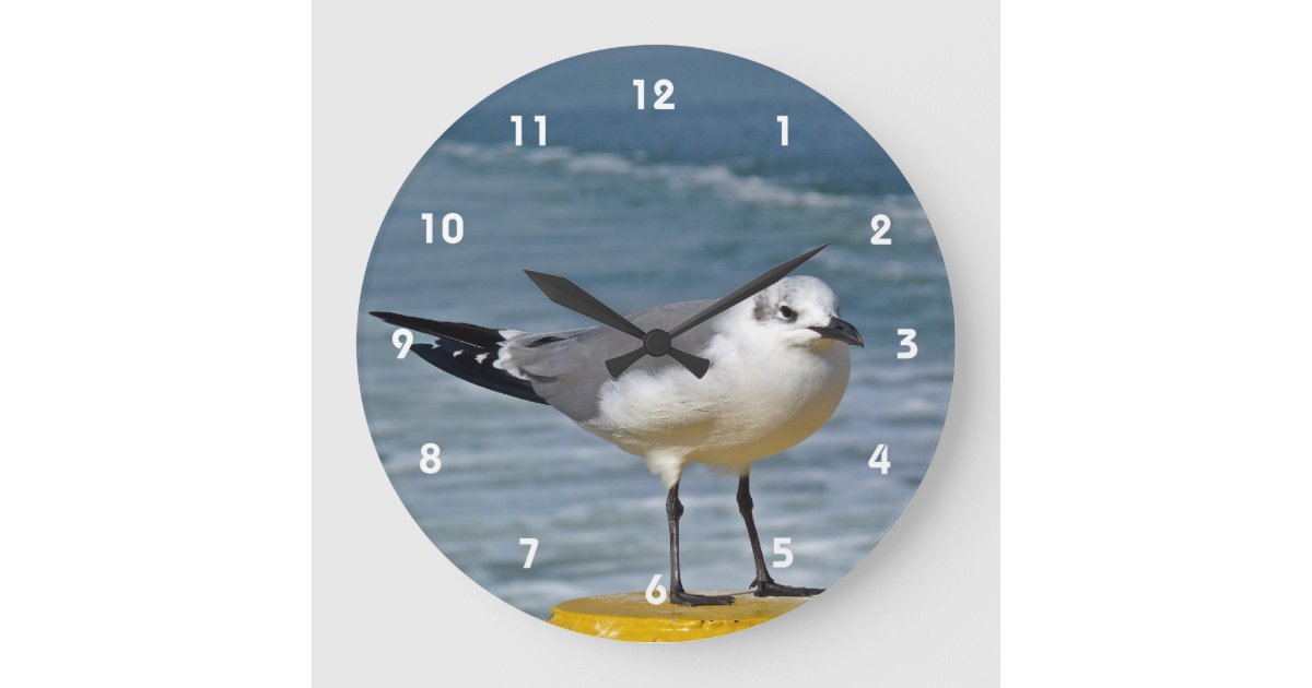 Grande Horloge Ronde Sea gull Wall Clock | Zazzle.fr