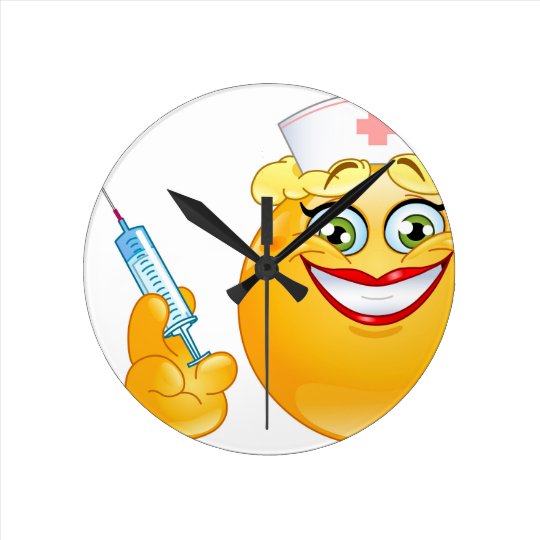 Horloge Ronde emoji d'infirmière | Zazzle.fr