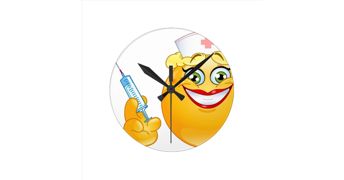 Horloge Ronde emoji d'infirmière | Zazzle.fr