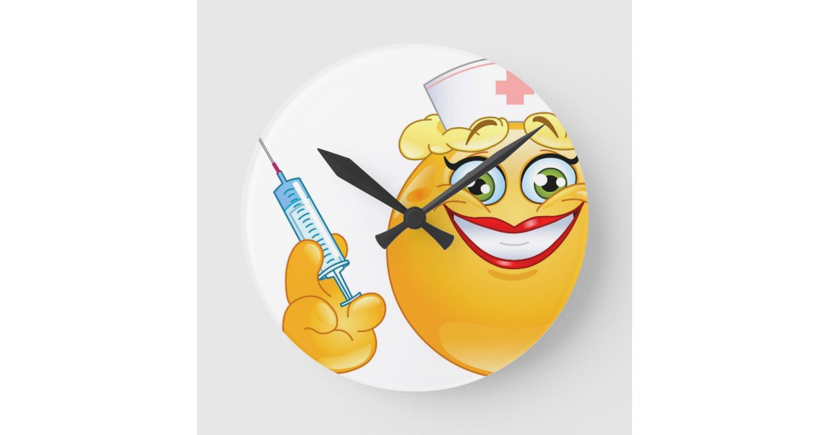 Horloge Ronde emoji d'infirmière | Zazzle.fr