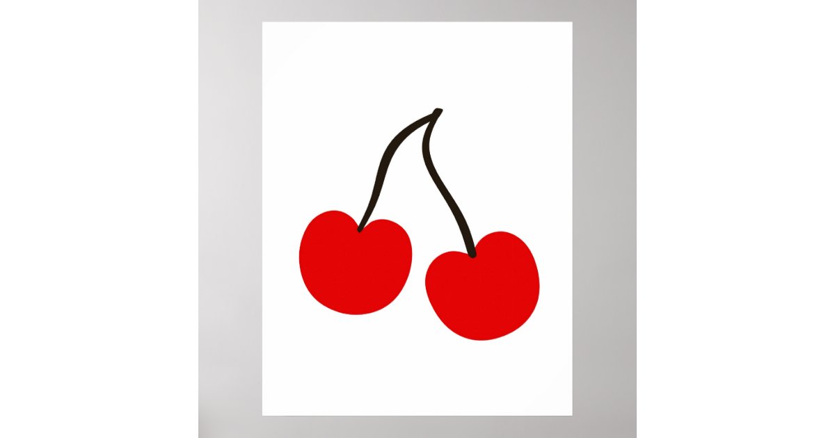 Imprimé ou affiche moderne pour cerises dans votre | Zazzle.fr