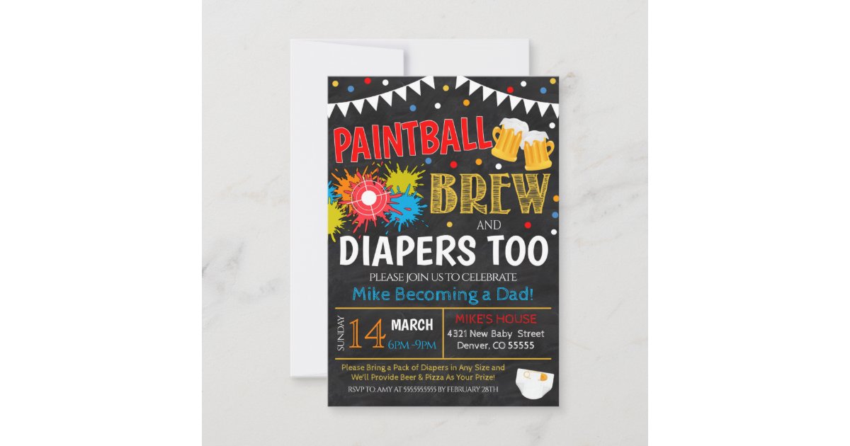 Invitation au Paintball et au Baby shower de la bi | Zazzle.fr