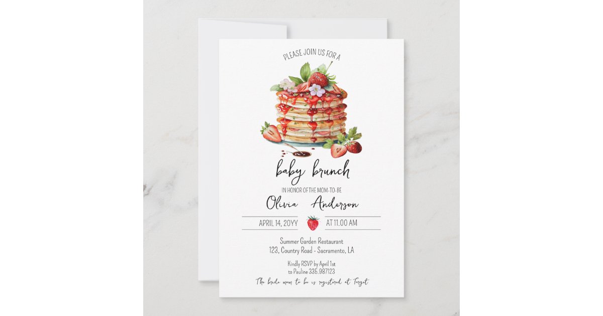 Invitation Bébé Brunch Douche crêpe | Zazzle.fr