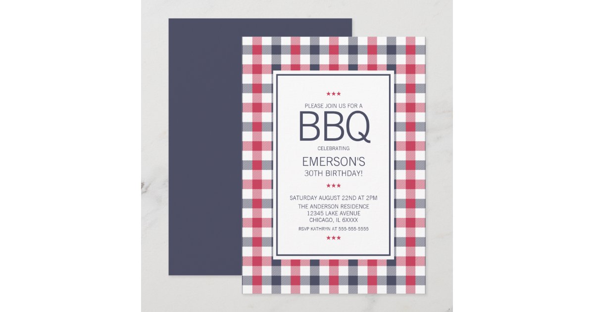 Invitation d'anniversaire Preppy Red, White and Bl | Zazzle.fr
