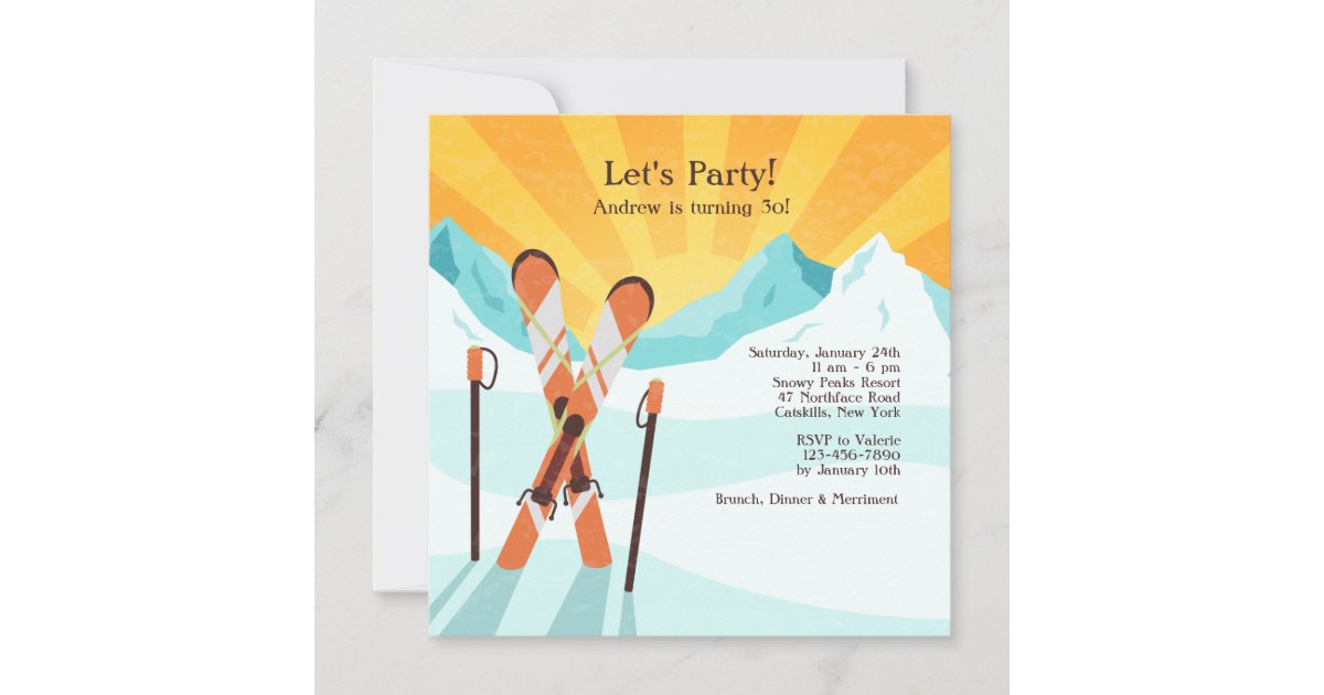 Invitation de passage de ski | Zazzle.fr