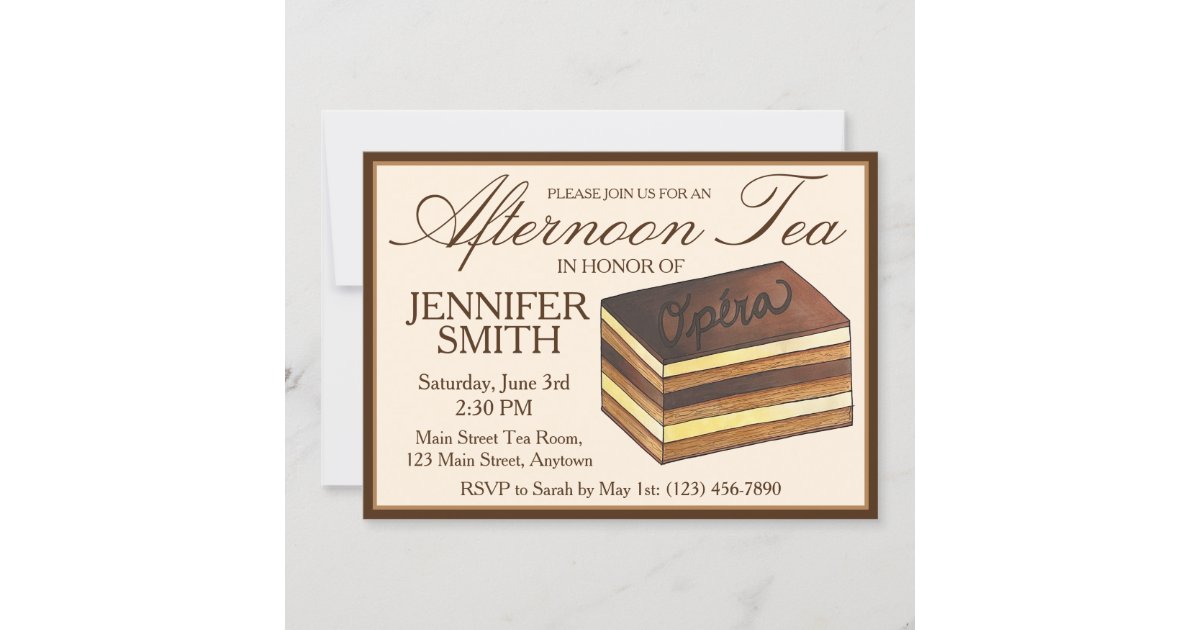 Invitation Opera Cake Wedding shower après-midi Tea Party | Zazzle.fr