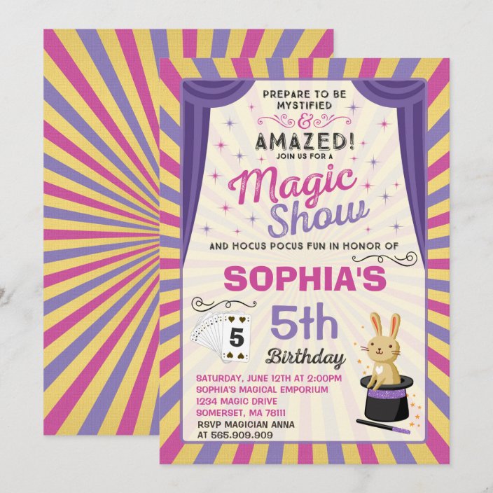 Invitation Partie de spectacle de magie d'invitation | Zazzle.fr