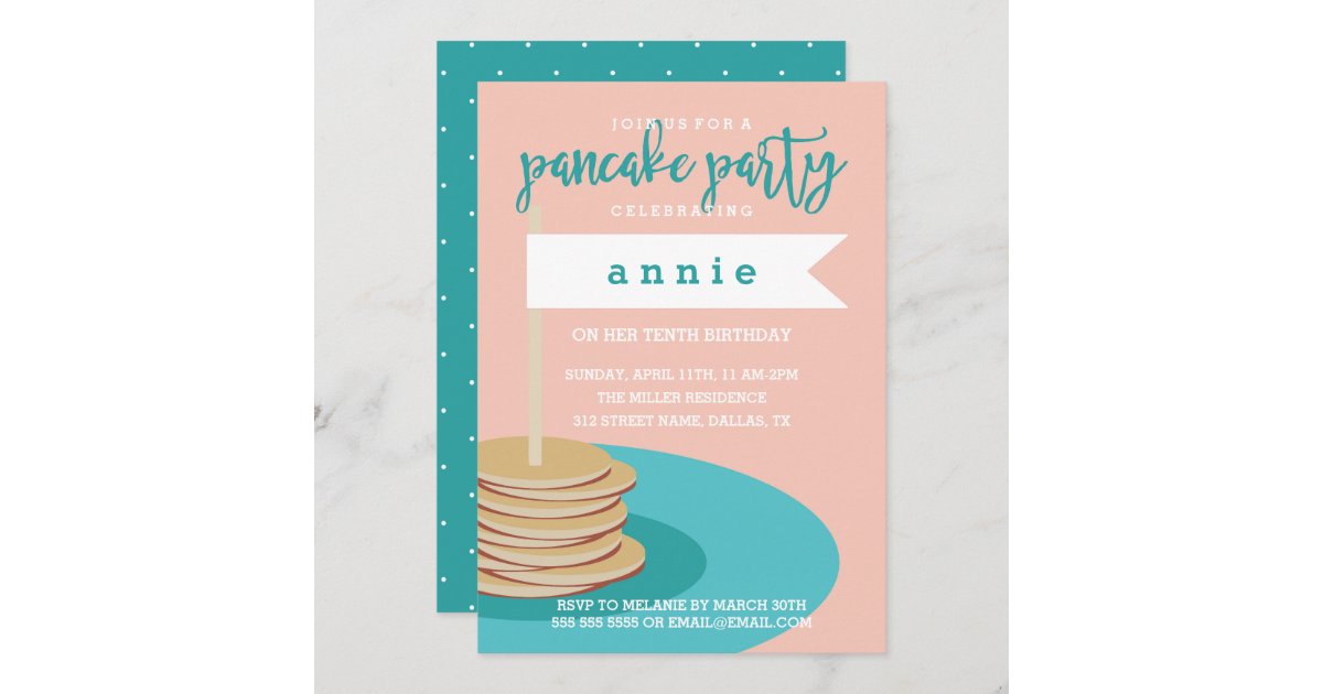 Invitation Pile de crêpes | Anniversaire | Zazzle.fr