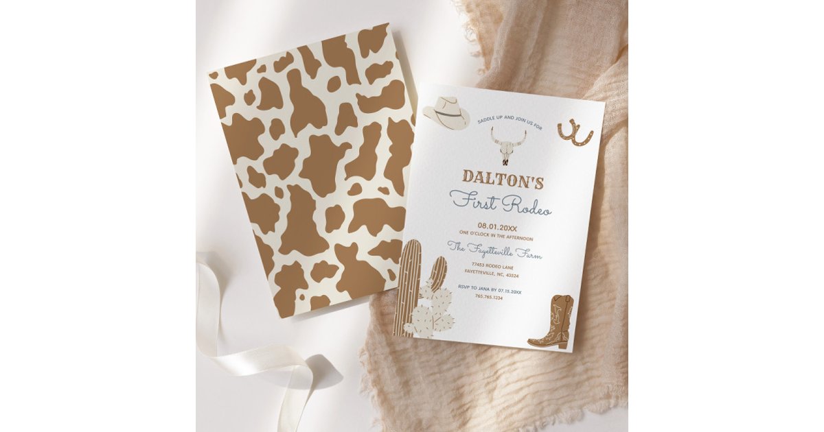 Invitation Première Rodéo Cowboy Fête d'anniversaire Invitati | Zazzle.fr
