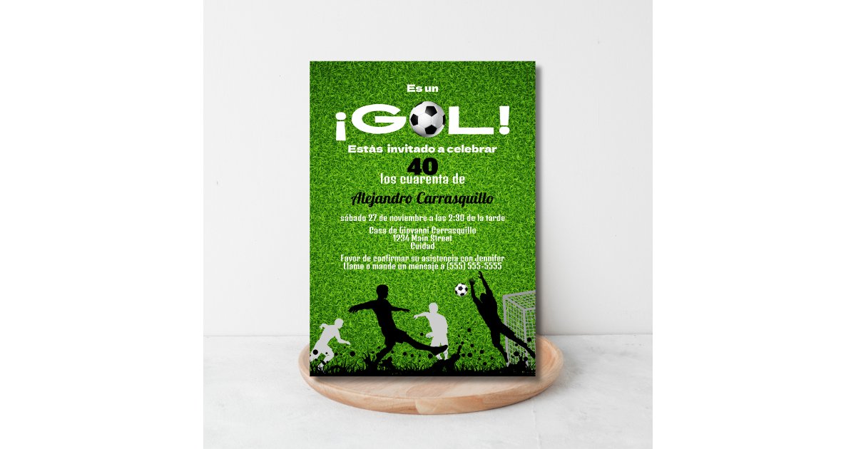 Invitation Soccer espagnol Fête d'anniversaire homme n'import | Zazzle.fr