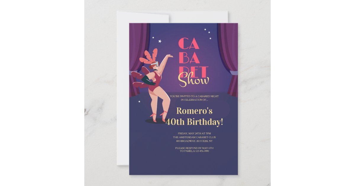 Invitation Spectacle cabaret | Zazzle.fr