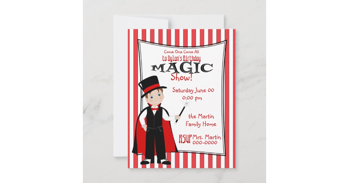 Invitation Spectacle magique | Zazzle.fr