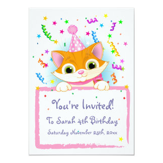 Invitations Chaton, Faire-part Chaton, Cartons d'invitation Chaton