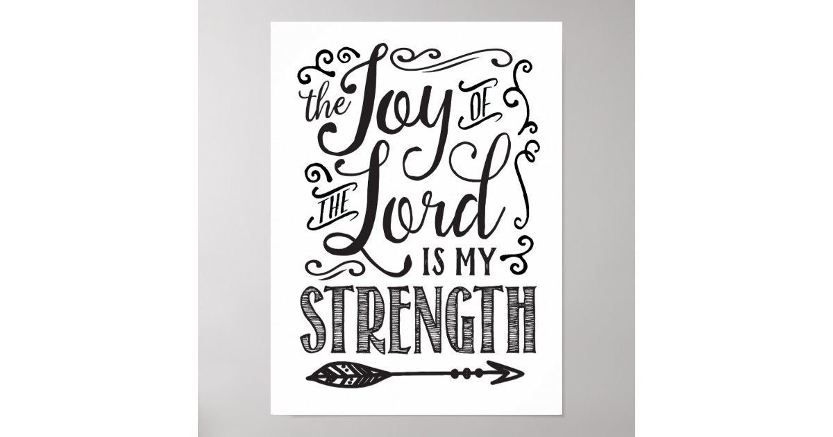 Joy of the Lord Calligraphy Art Poster | Zazzle.fr