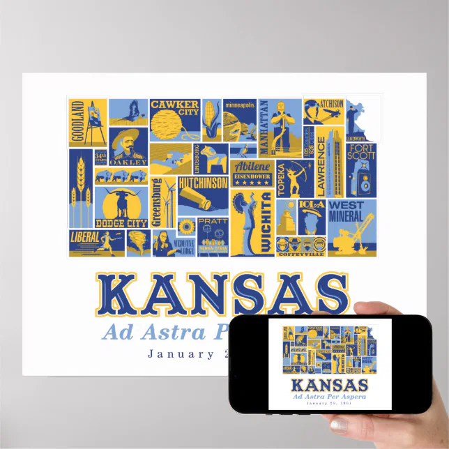Kansas - Ad Astra Per Aspera - Poster | Zazzle.fr