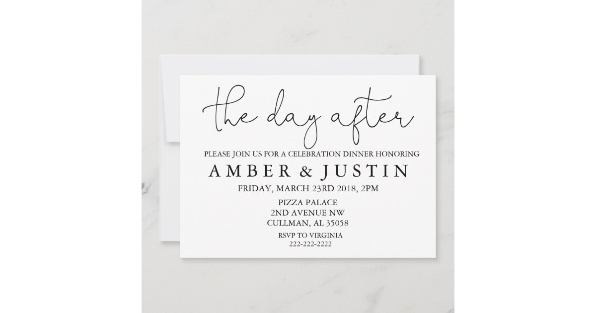 Le lendemain | Invitation | Zazzle.fr