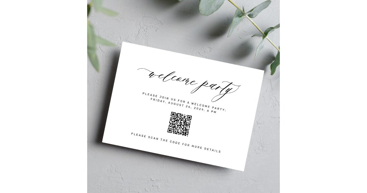 Mariage de bienvenue QR code détails invitation | Zazzle.fr