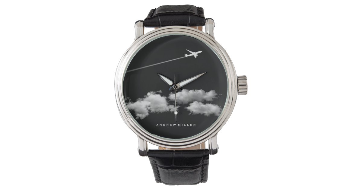 Montre Avion/avion à réaction/pilote personnalisé | Zazzle.fr