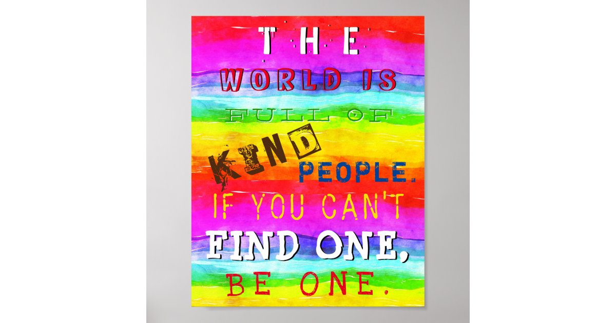 Motivation & Inspirations Be Kind Words Poster | Zazzle.fr