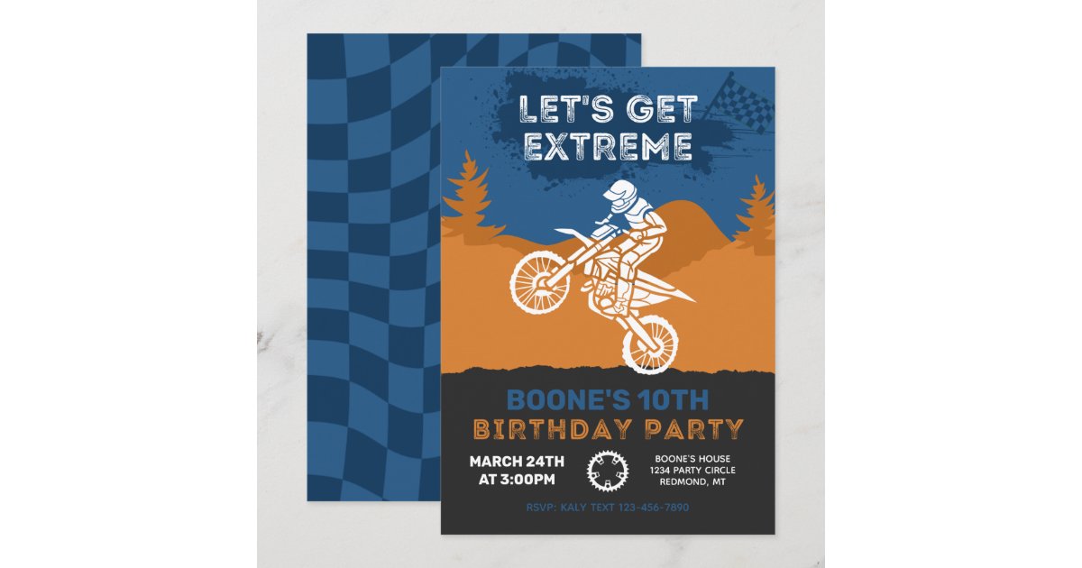 Motocross Invitation d'anniversaire | Invitation d | Zazzle.fr