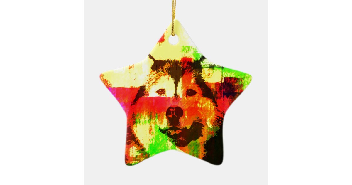 Ornement Étoile En Céramique Sibérie Husky Chig Art | Zazzle.fr
