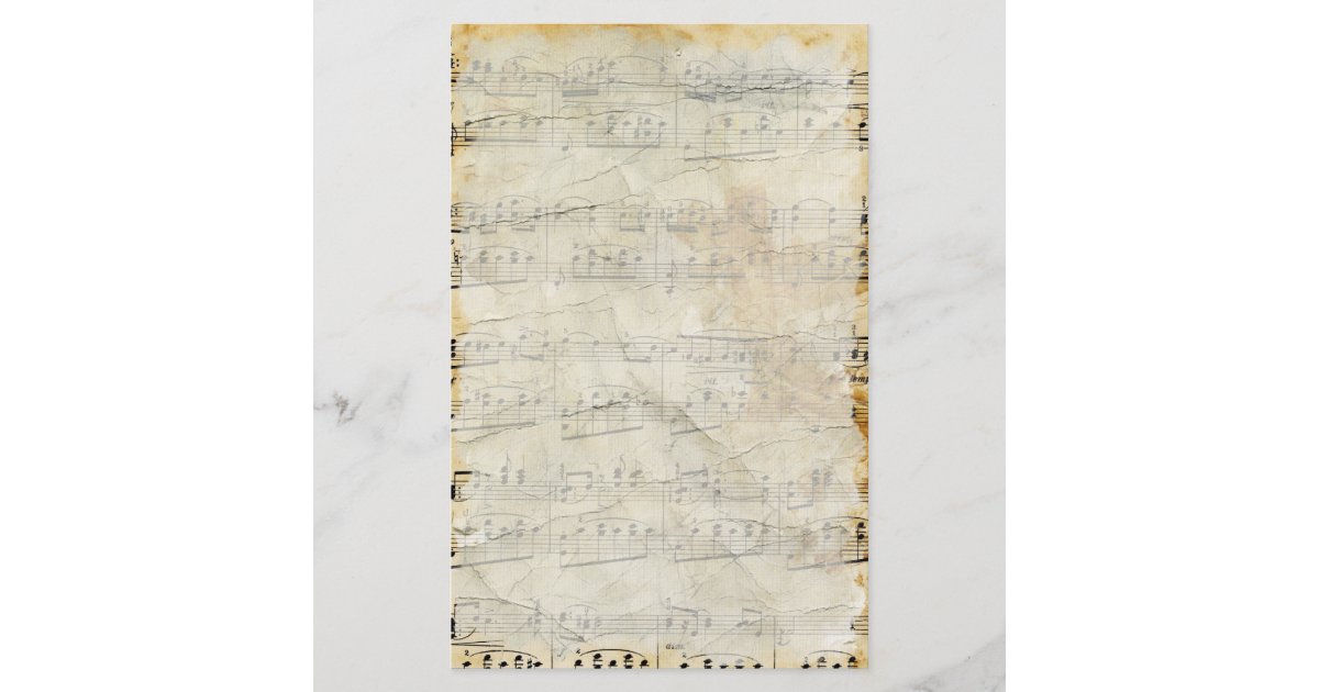 Papeterie Stationaire de parchemin de musique vintage ancien | Zazzle.fr
