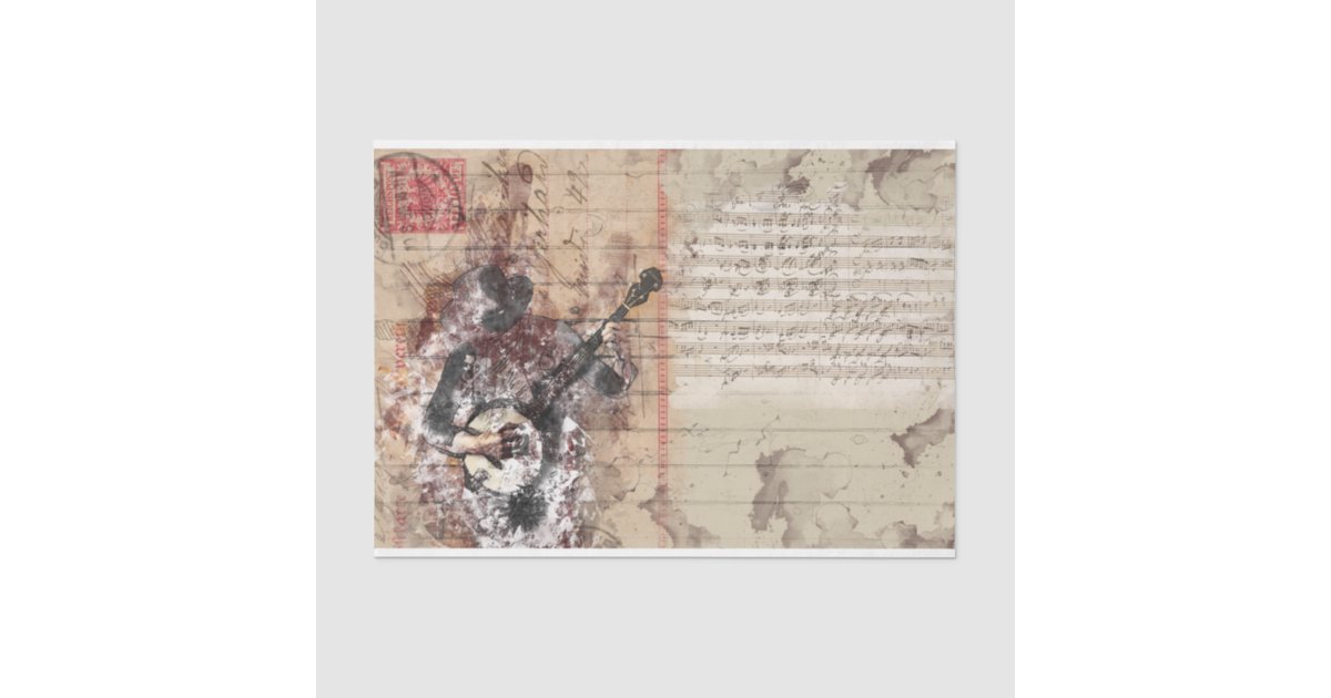 Papier Mousseline Art Collage Bango Music 31 Découpage | Zazzle.fr