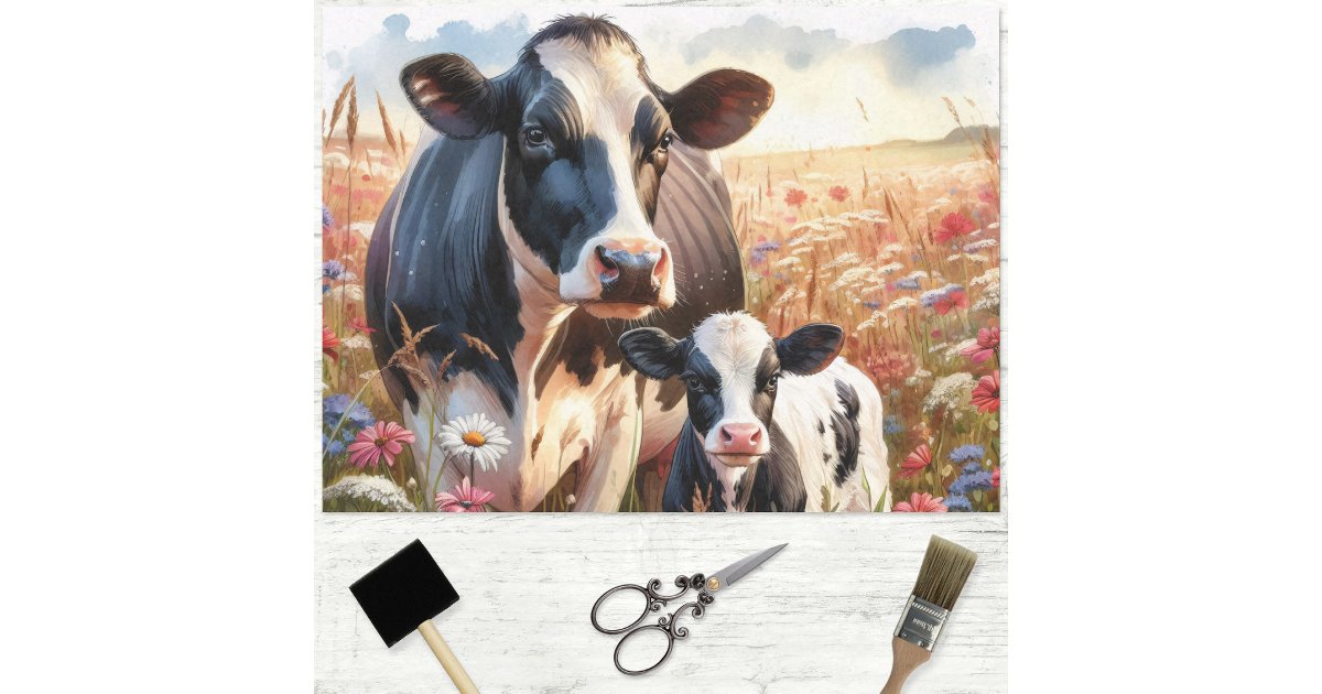 Papier Mousseline Découpage Fleur sauvage de la vache laitière et du ...