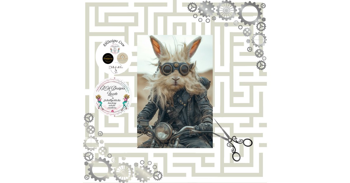 Papier Mousseline Découpage Steampunk Rabbit équitation Moto | Zazzle.fr