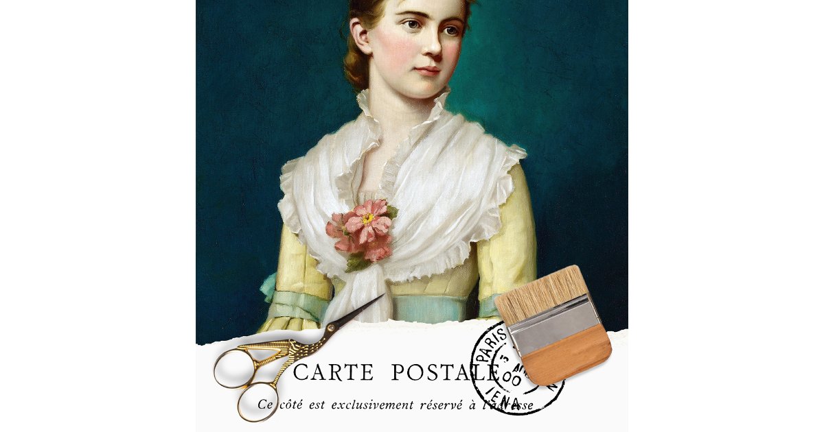 Papier Mousseline Élégante femme Vintage Rustique Texture Decoupage ...