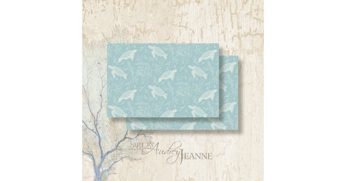 Papier Mousseline Plage Côte Tortue de mer Starfish Aqua Découpage ...
