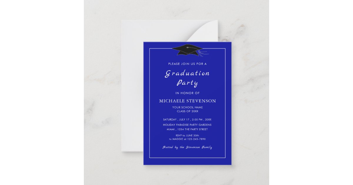 Personnalisé Vos Couleurs Graduation Invitation | Zazzle.fr