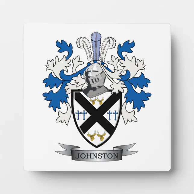 Plaque Photo Johnston Family Crest Coat of Arms | Zazzle.fr